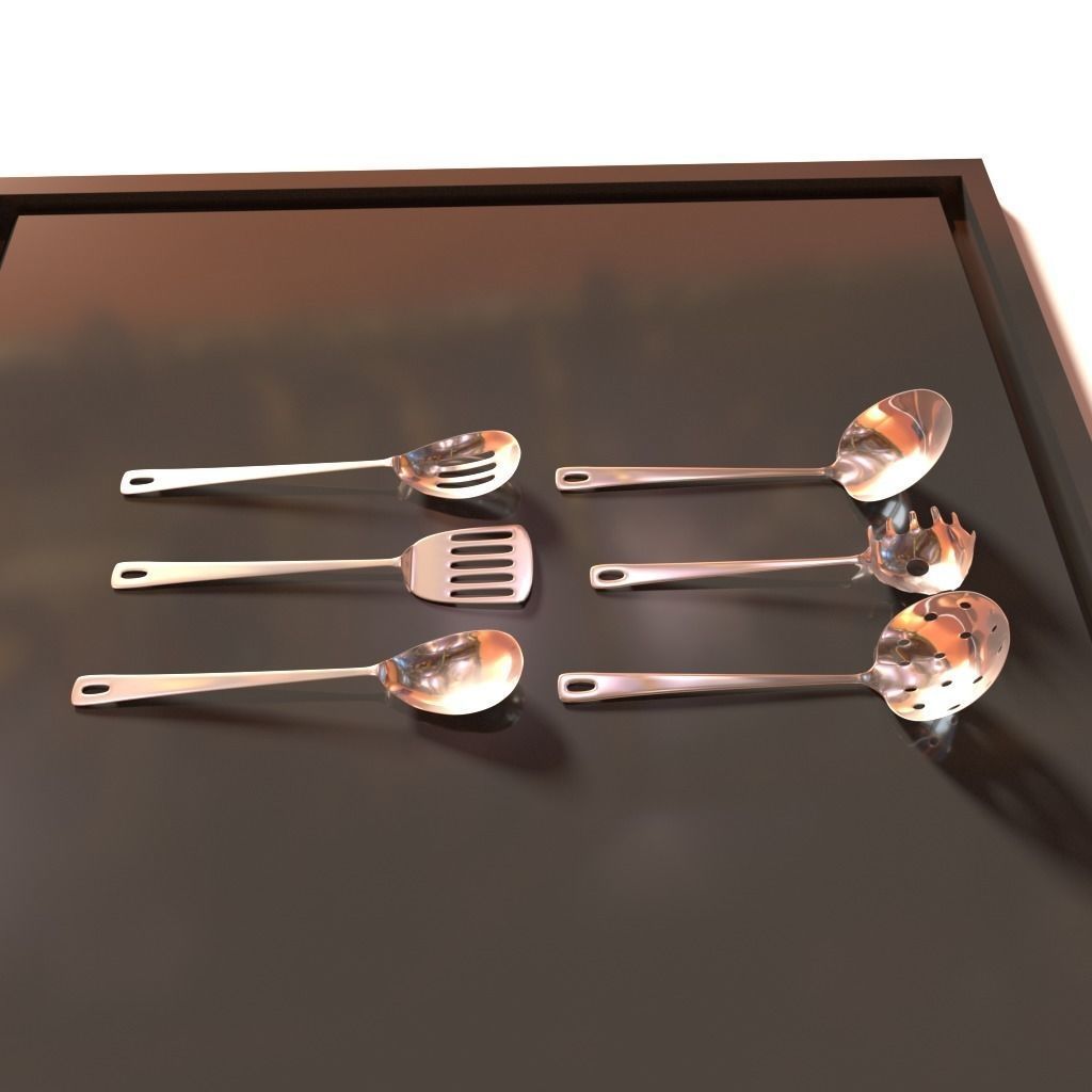 Cooking spoons 3D model | CGTrader