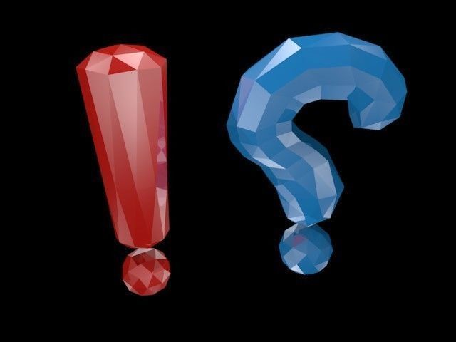 3D model Low poly punctuation marks VR / AR / low-poly | CGTrader