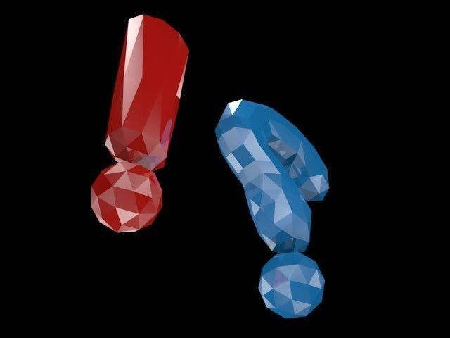3D model Low poly punctuation marks VR / AR / low-poly | CGTrader