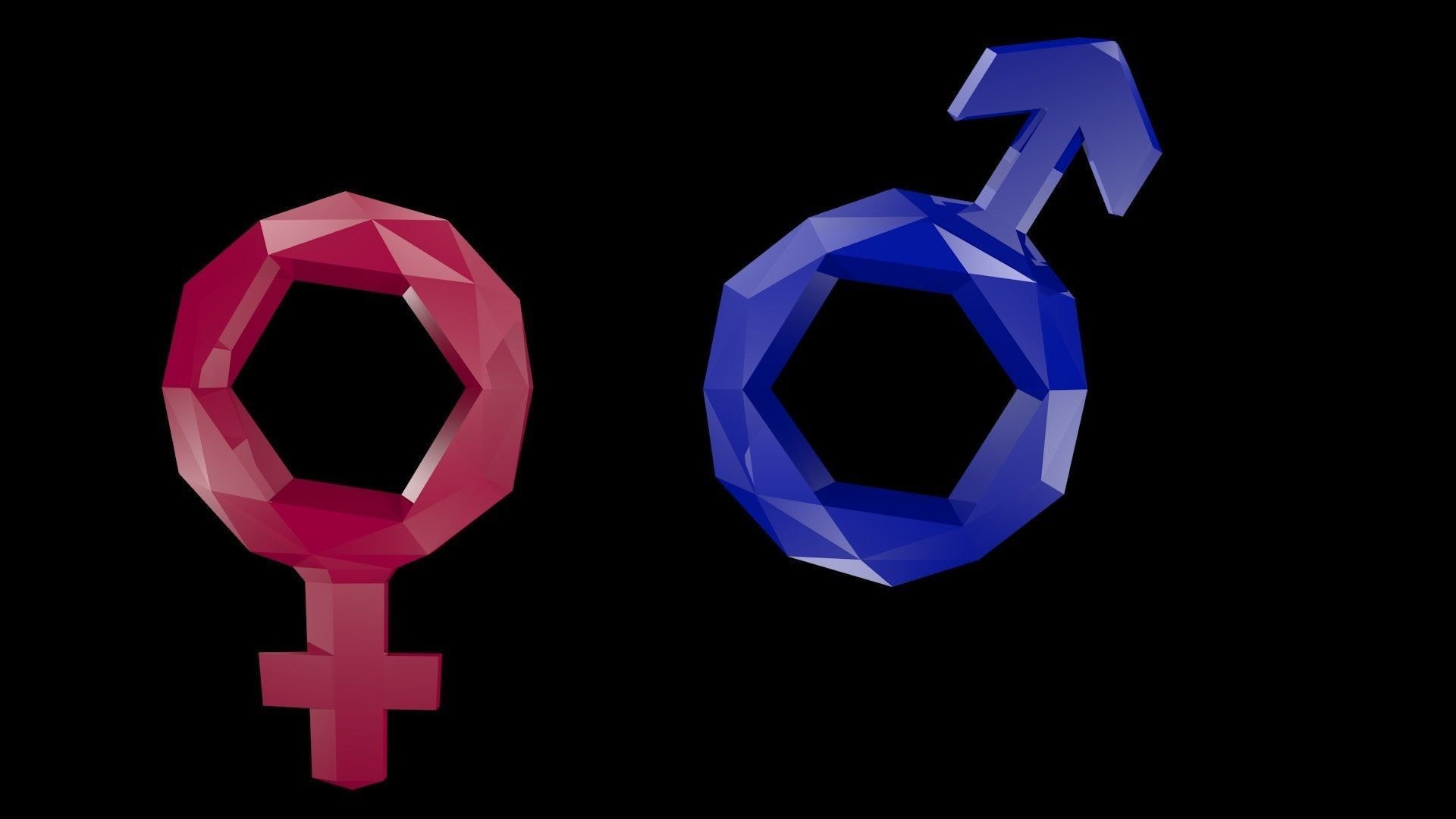 3D model Low poly Symbols of gender VR / AR / low-poly | CGTrader
