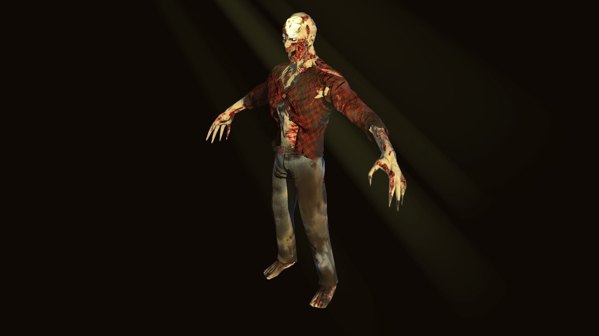 Zombie free VR / AR / low-poly 3D model animated rigged | CGTrader