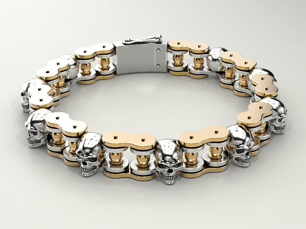 Skull Bracelet 3 3D model 3D printable | CGTrader