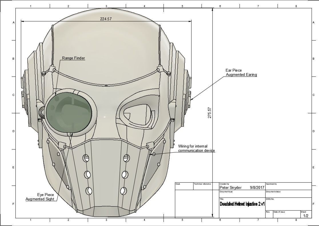 Deadshot Injustice 2 Concept Helmet 3D model 3D printable | CGTrader