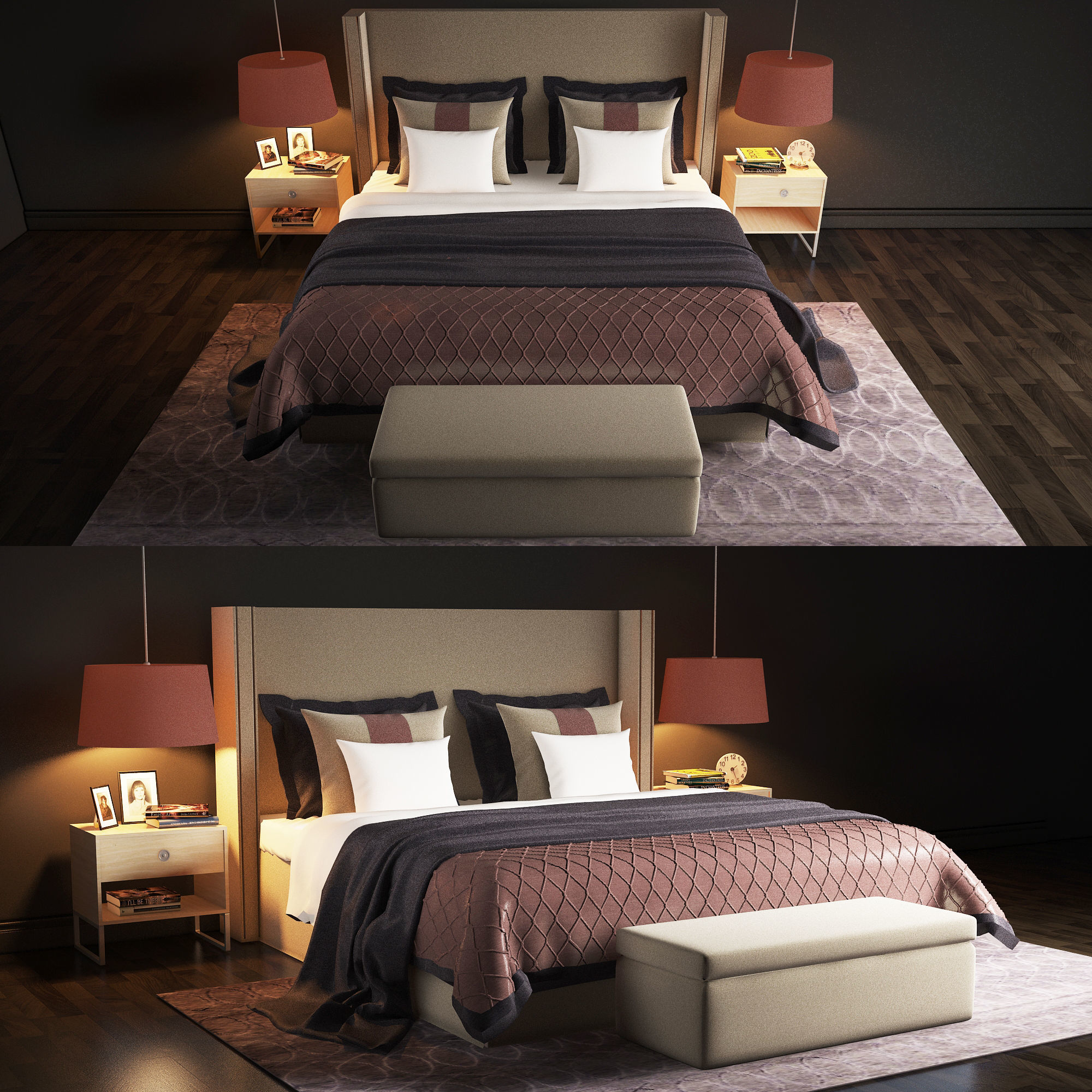 ART DECO BED 03 3D model | CGTrader