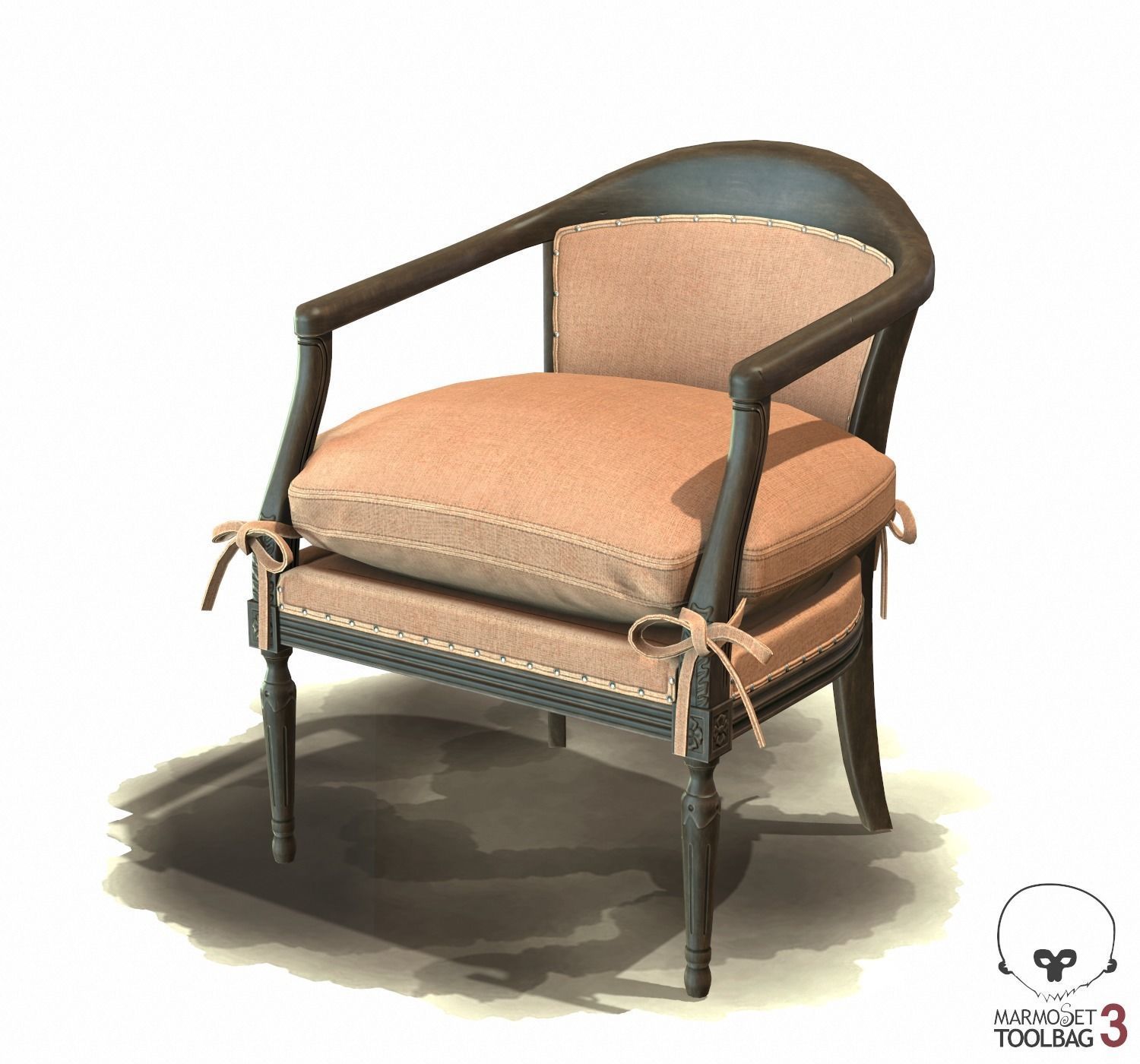 3D model Low-poly 3d model of armchair Linn VR / AR / low-poly | CGTrader