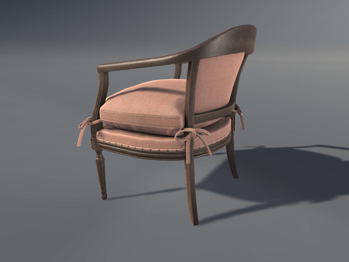 3D model Low-poly 3d model of armchair Linn VR / AR / low-poly | CGTrader