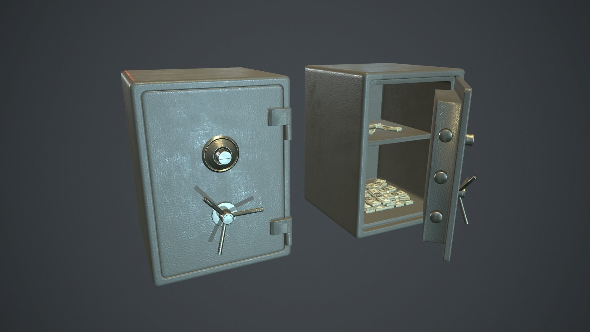 3D model Metal Safe v2 PBR Game Ready VR / AR / low-poly | CGTrader