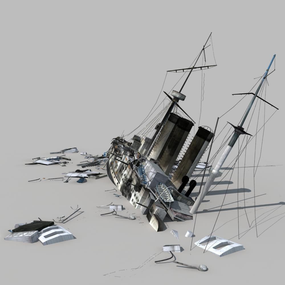 Broken Ship 3D model | CGTrader