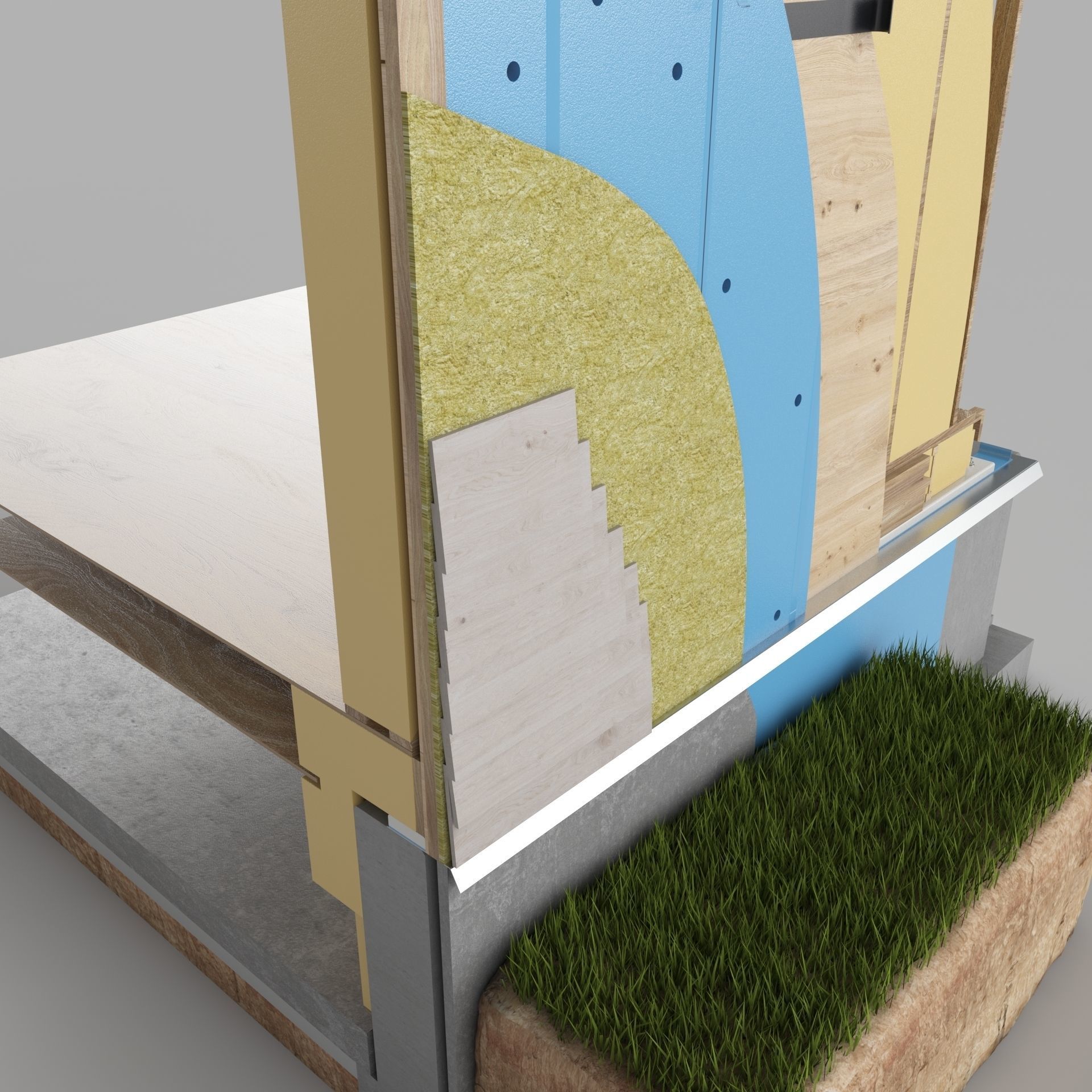 House Wall Cross Section Insulation 3D model | CGTrader