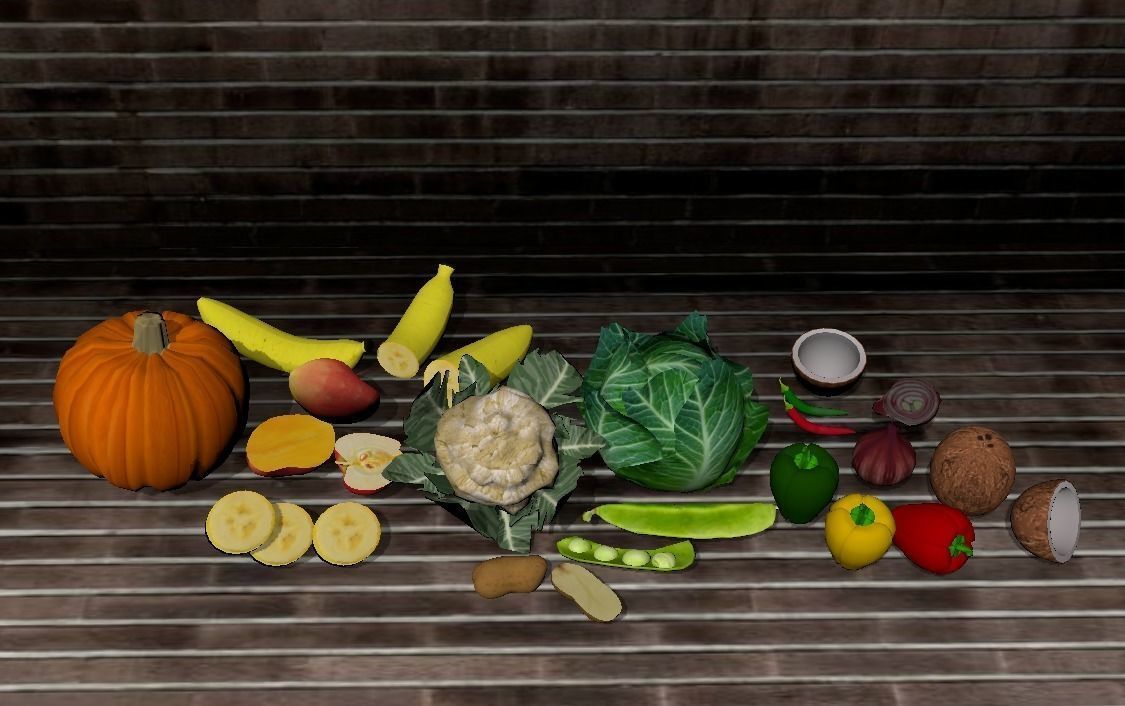 3D model Low poly Fruit and Vegetable VR / AR / low-poly | CGTrader