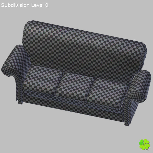 3D model Leather set sofas low poly VR / AR / low-poly | CGTrader