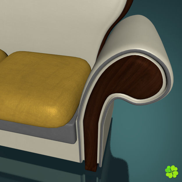 3D model Leather set sofas low poly VR / AR / low-poly | CGTrader