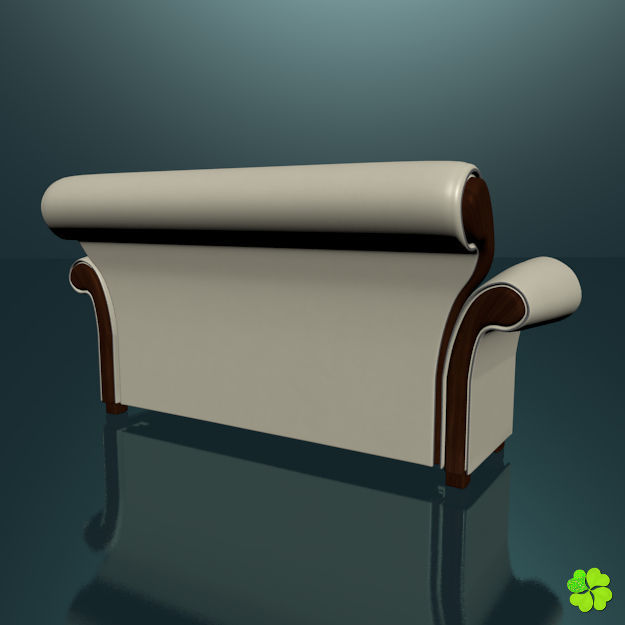 3D model Leather set sofas low poly VR / AR / low-poly | CGTrader