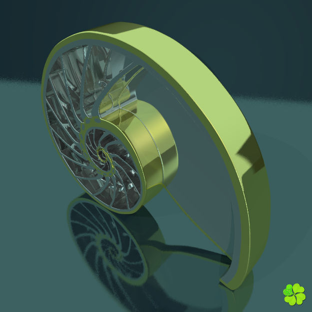 3D model Nautilus shell metal sculpture low poly VR / AR / low-poly ...