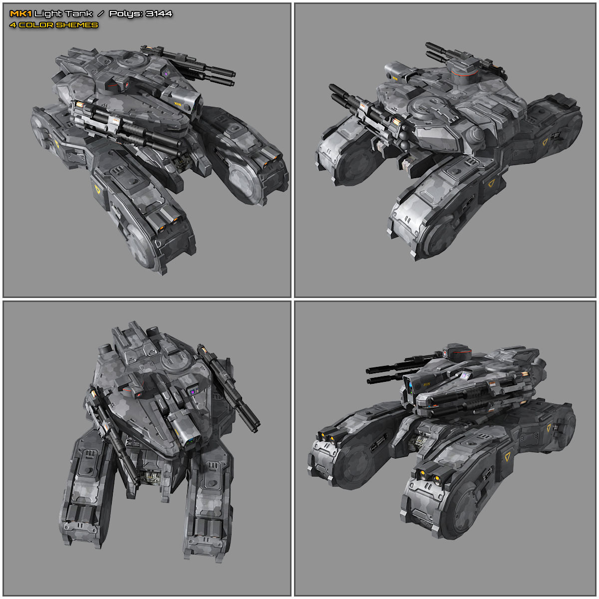 3D model SF Light Tank - MK1 VR / AR / low-poly | CGTrader