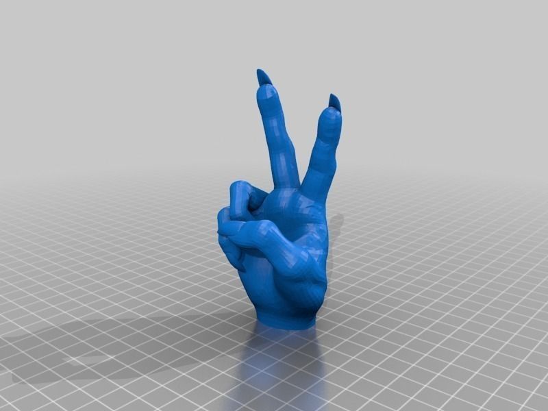 Peace Sign Gesture Gothic free 3D model 3D printable | CGTrader