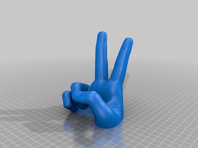 Peace Sign Gesture Male free 3D model 3D printable | CGTrader