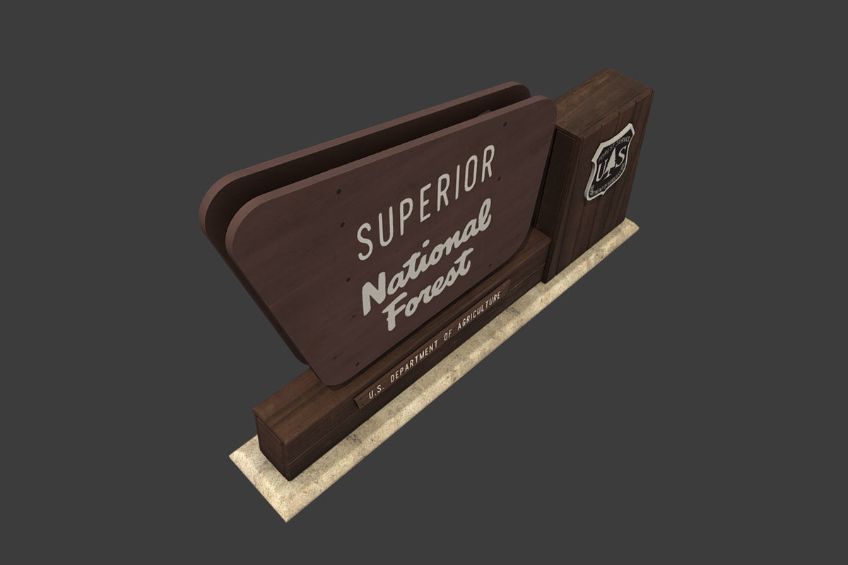 3D model National Forest Sign VR / AR / low-poly | CGTrader