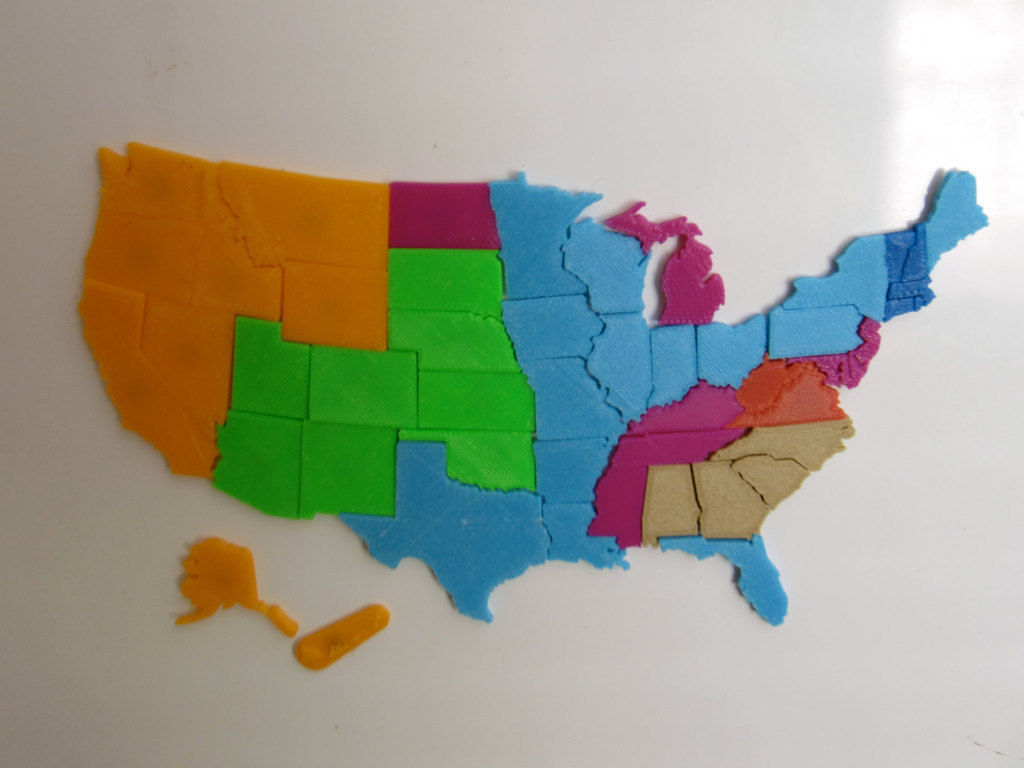 USA States Magnetic Puzzle Set 3D model 3D printable | CGTrader