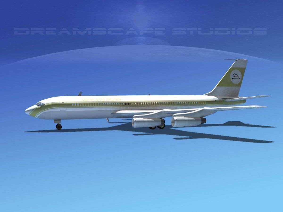 Boeing 707 Libyan Arab 3D model rigged | CGTrader