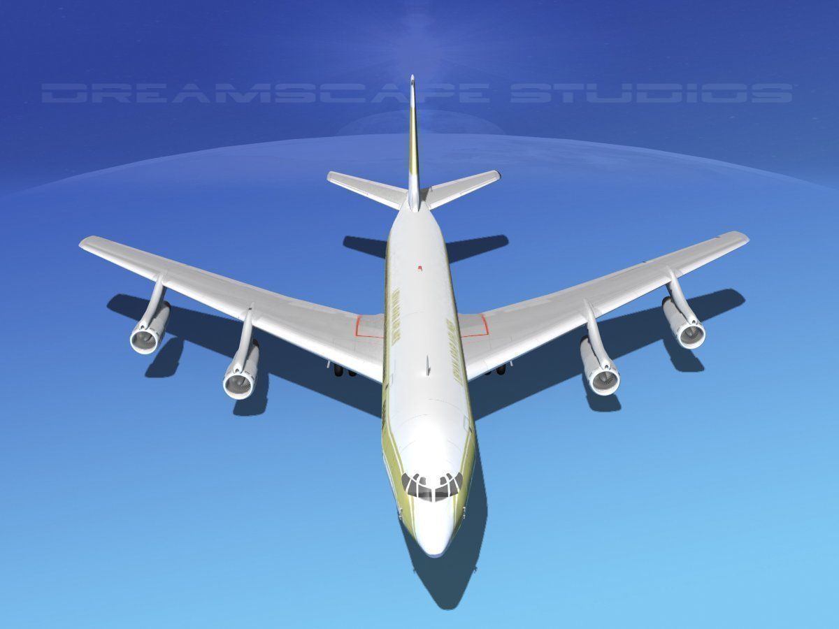 Boeing 707 Libyan Arab 3D model rigged | CGTrader