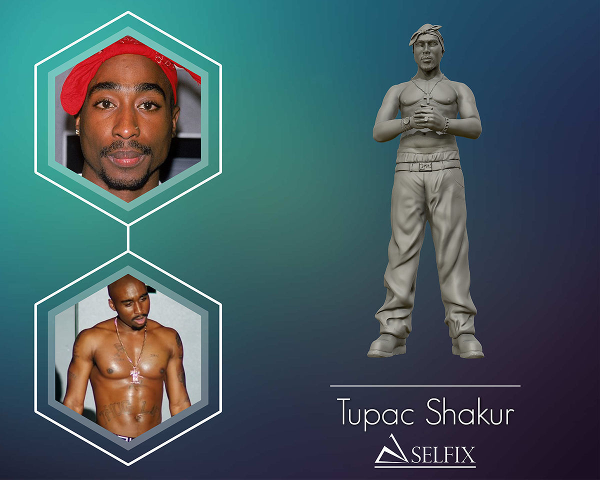 Tupac Shakur 3d sculpture 3D model 3D printable | CGTrader