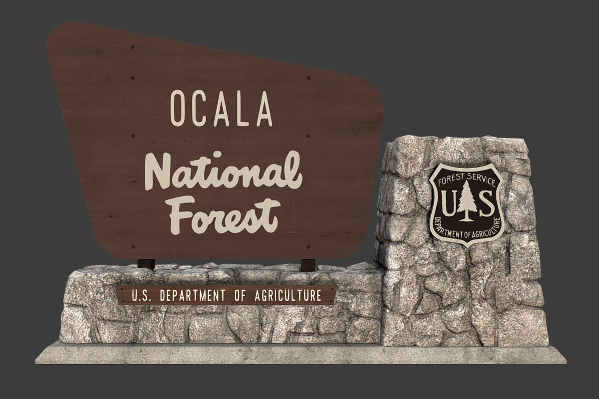 3D model National Forest Stone Sign VR / AR / low-poly | CGTrader
