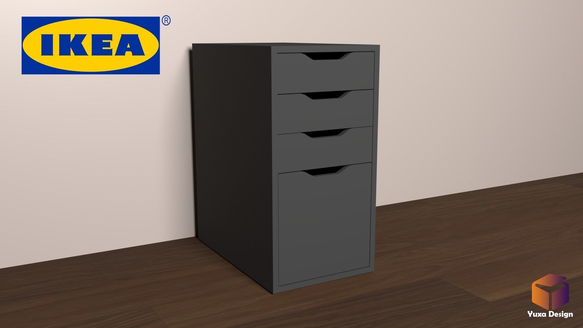 Alex Desk Drawer Unit Drop File Storage 3D model | CGTrader