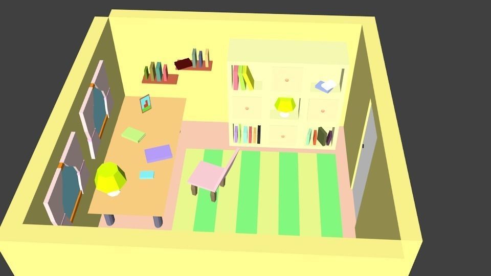 3D model Low poly Room pack 02 - childrens room VR / AR / low-poly ...