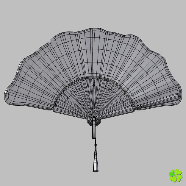 3D model Hand fan lace multicolor low poly VR / AR / low-poly | CGTrader