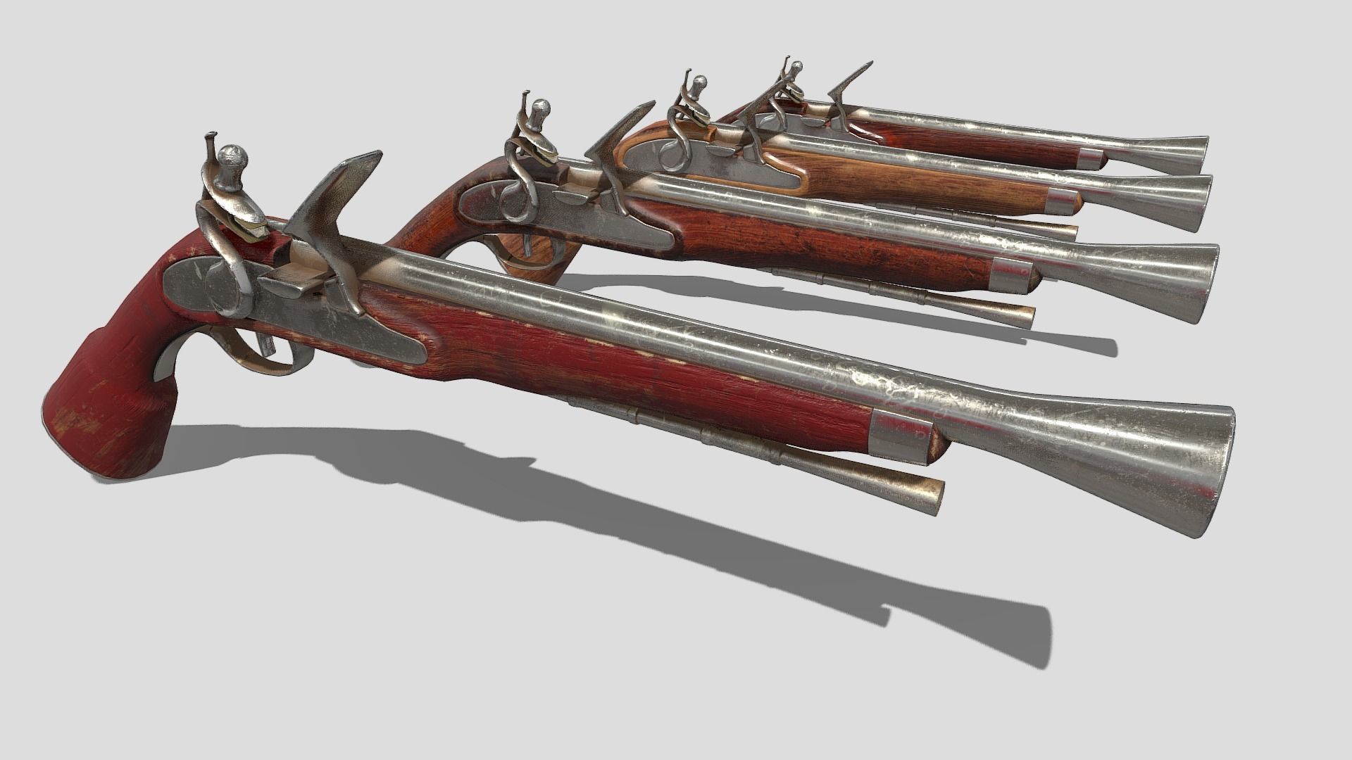 3D model Low Poly Flint Lock Musket VR / AR / low-poly | CGTrader