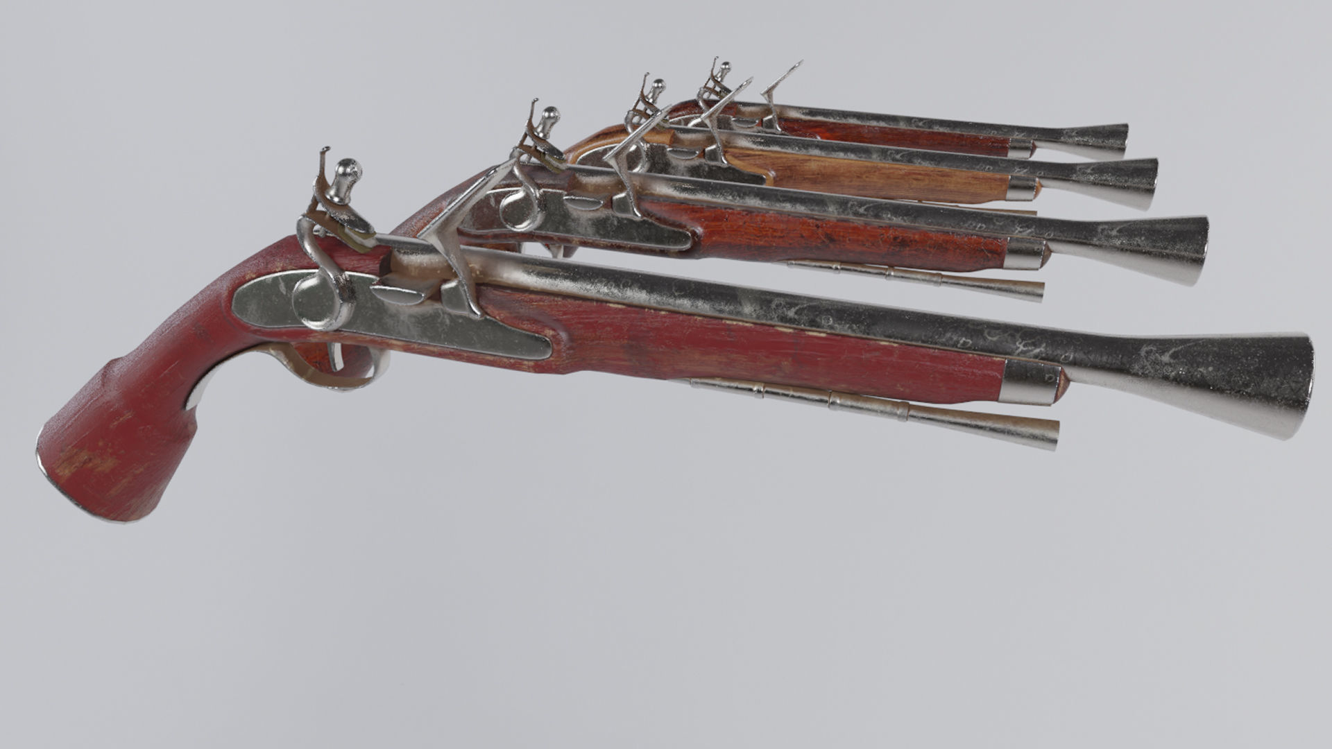 3D model Low Poly Flint Lock Musket VR / AR / low-poly | CGTrader