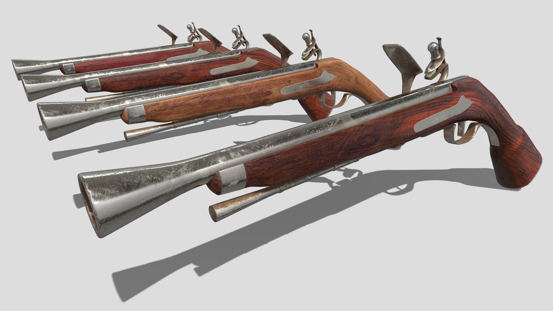 3D model Low Poly Flint Lock Musket VR / AR / low-poly | CGTrader