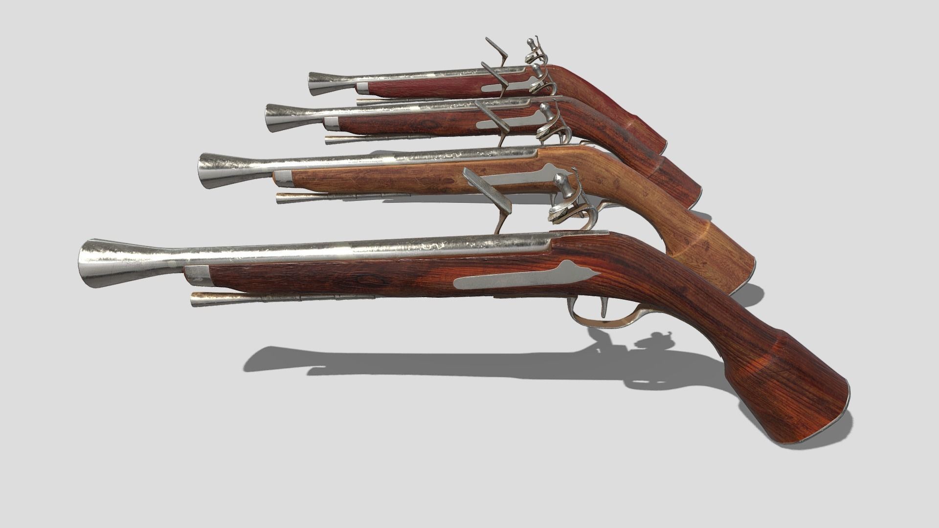 3D model Low Poly Flint Lock Musket VR / AR / low-poly | CGTrader