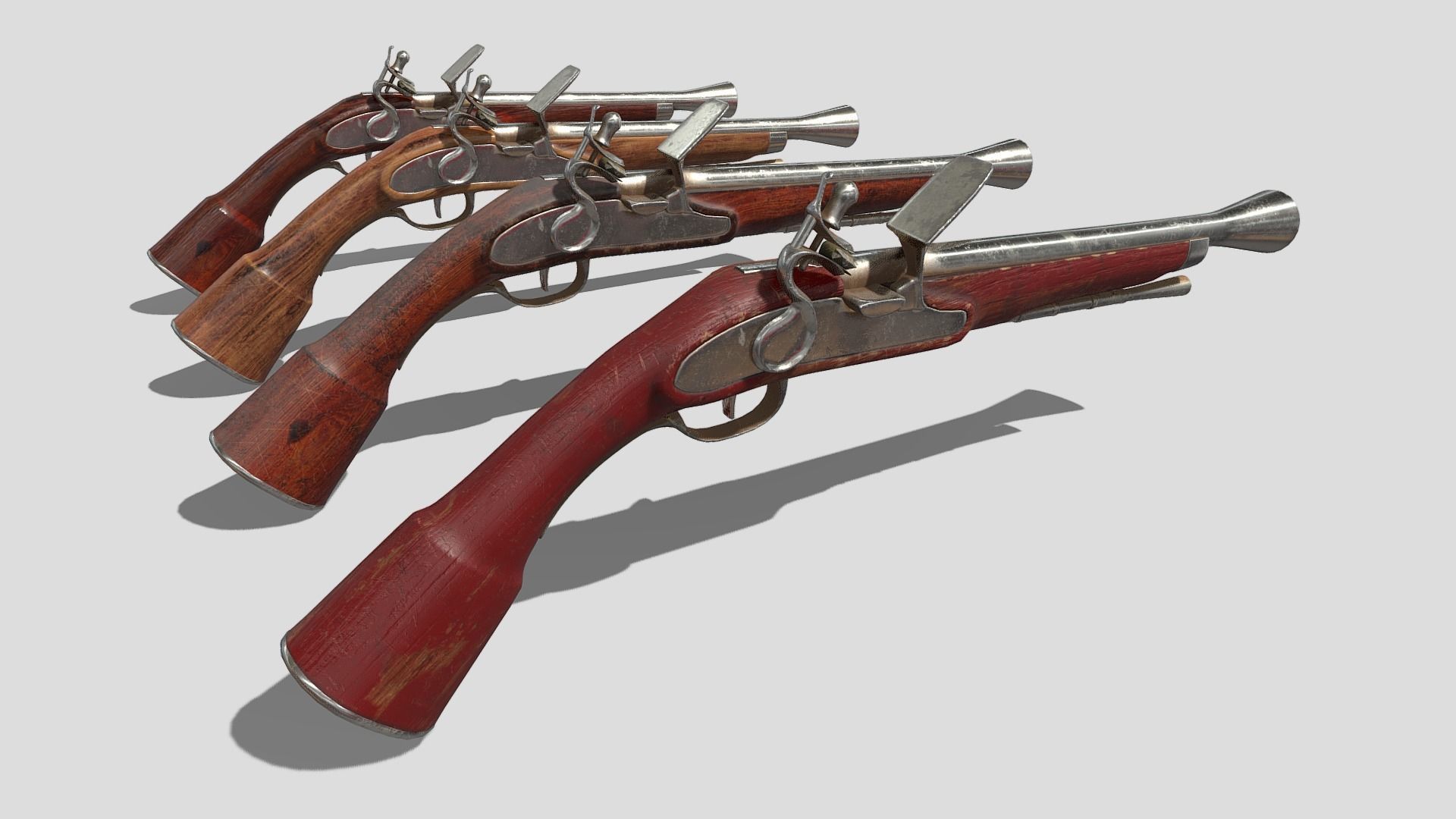 3D model Low Poly Flint Lock Musket VR / AR / low-poly | CGTrader