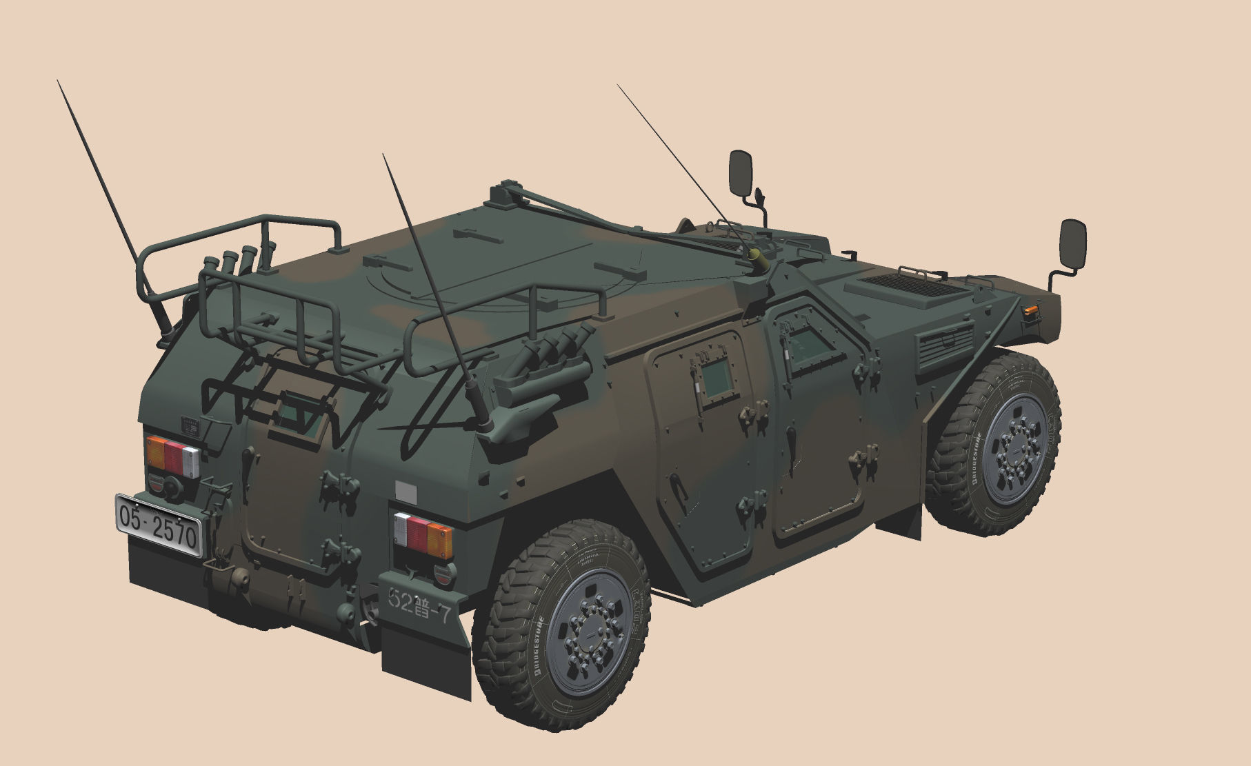 Japan Ground Self Defense Force Komatsu light armored vehicle 3D model ...