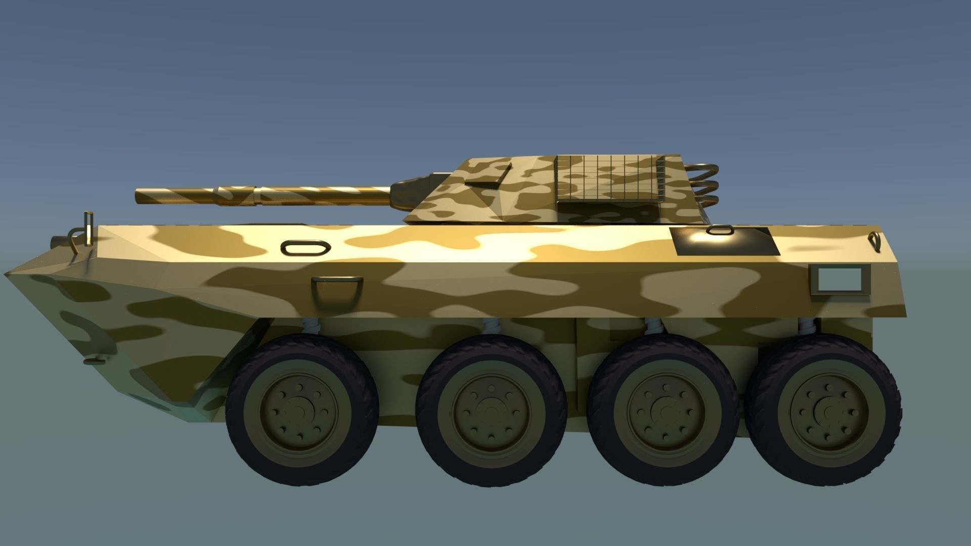 3D model Golden AMV Armored Mortar Vehicle Desert Version VR / AR / low ...