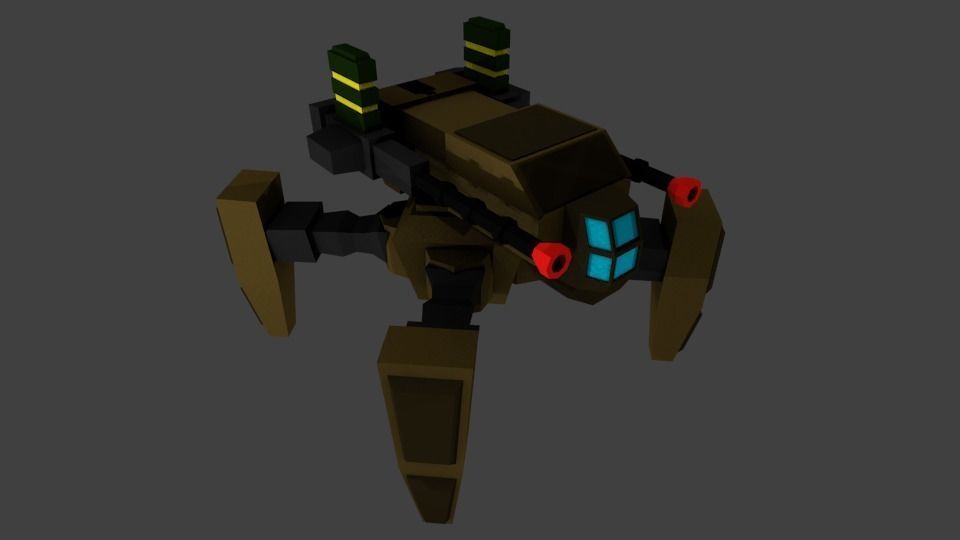 Quad Leg Mechanical Robot free VR / AR / low-poly 3D model animated ...