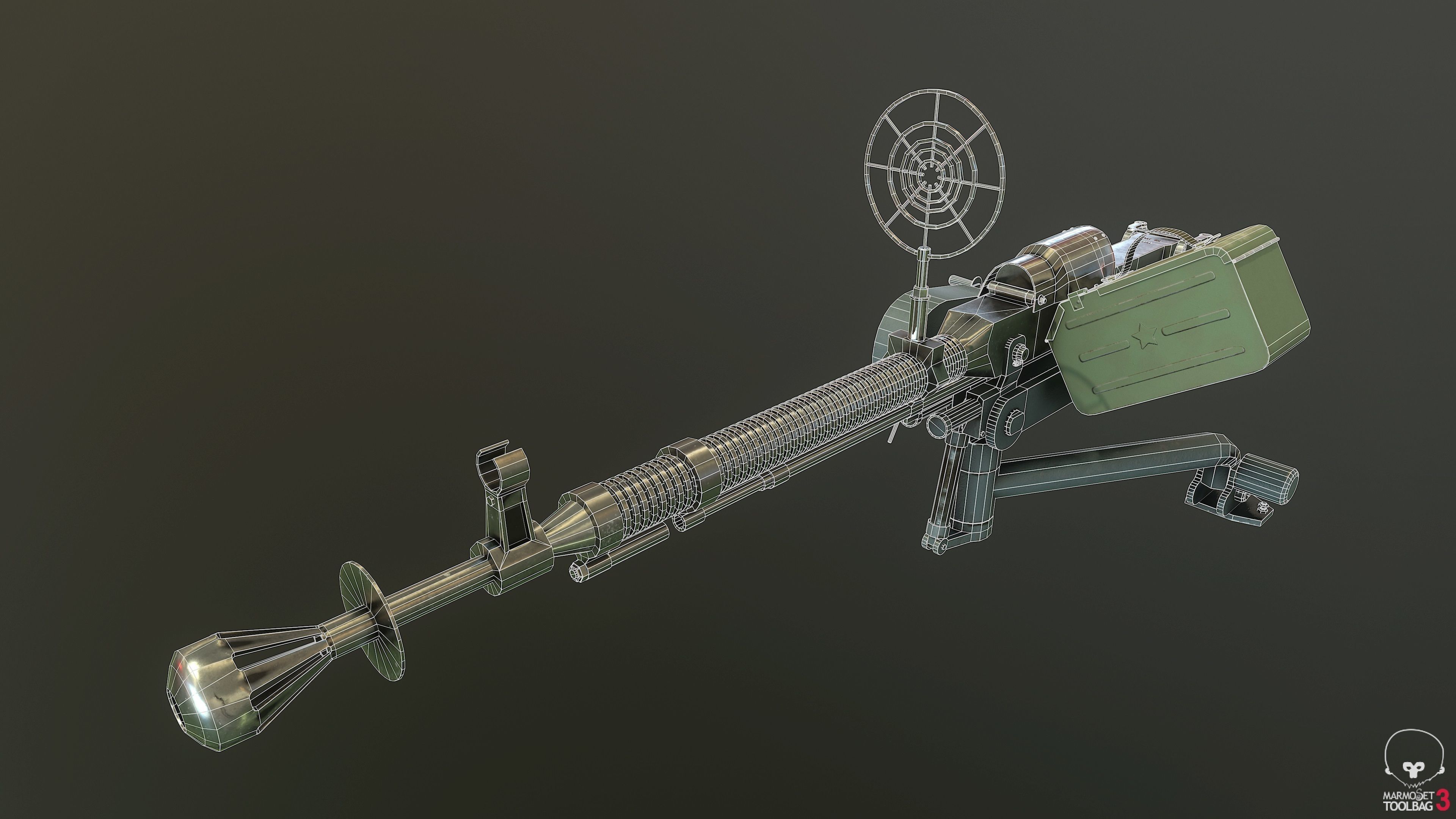 3D model DSHK machine-gun VR / AR / low-poly animated | CGTrader
