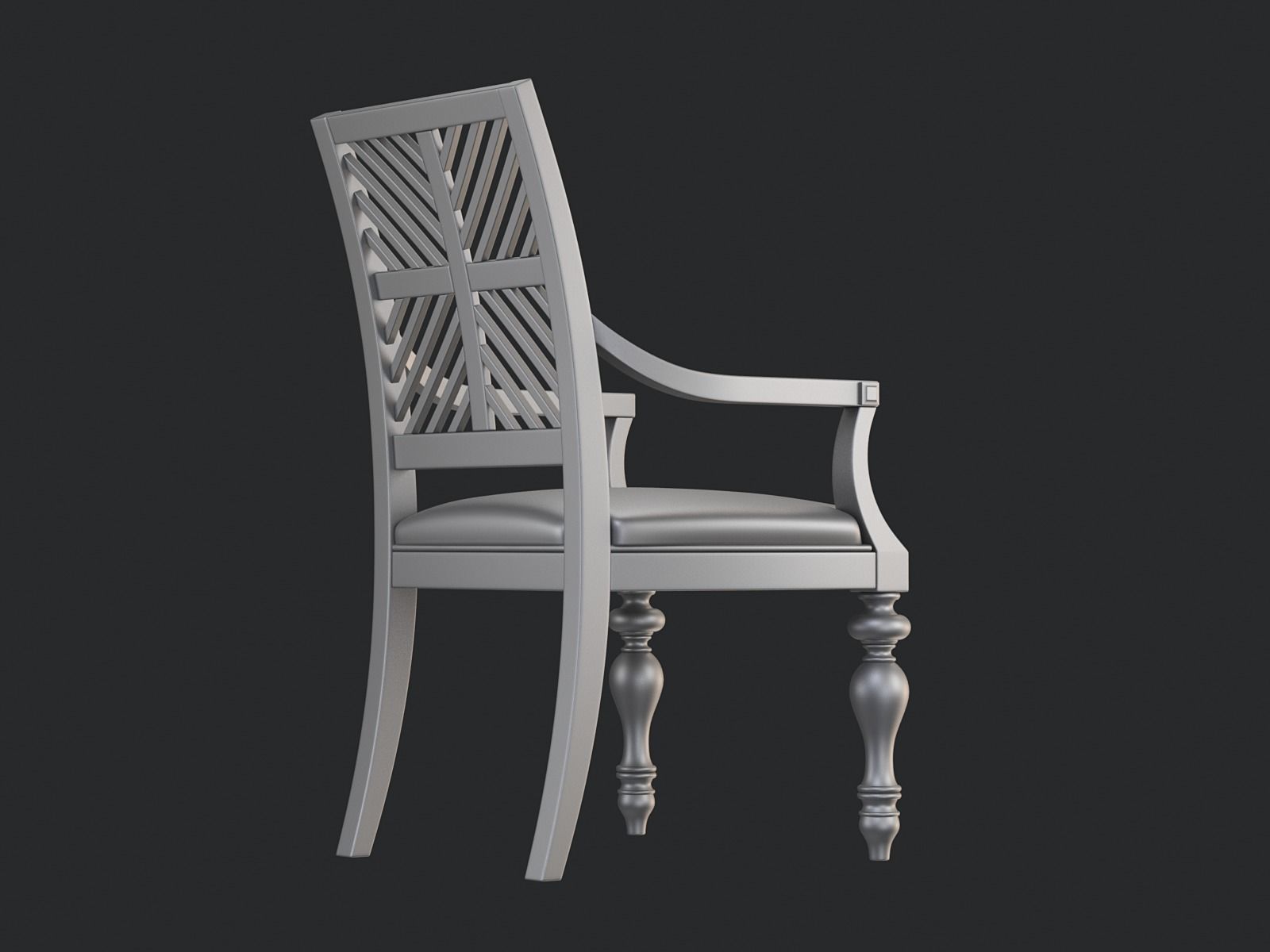 Pattern Back Arm Chair 3D model | CGTrader