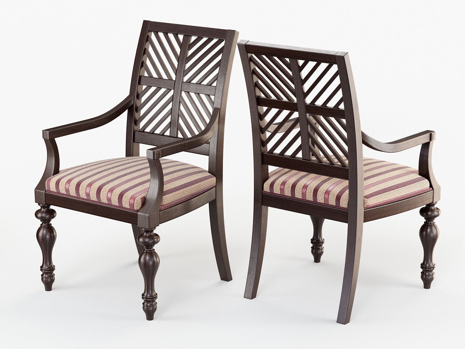 Pattern Back Arm Chair 3D model | CGTrader