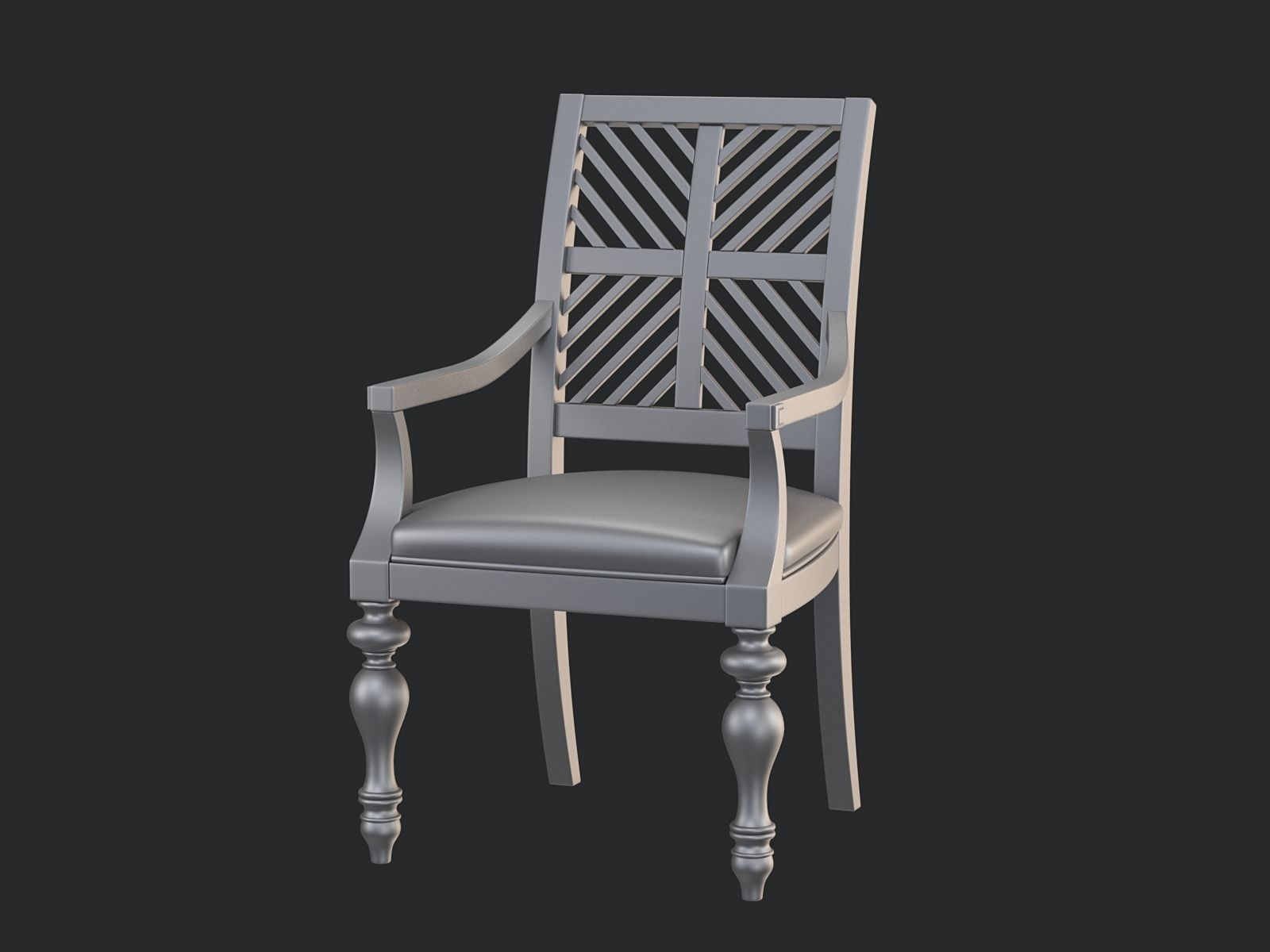 Pattern Back Arm Chair 3D model | CGTrader