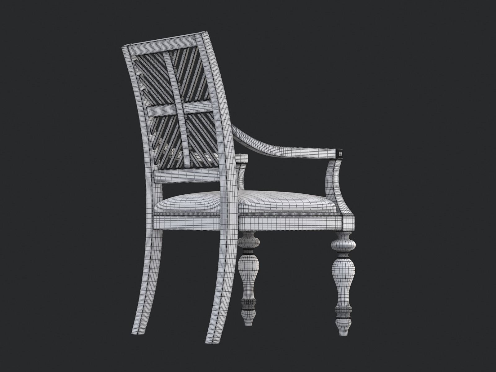 Pattern Back Arm Chair 3D model | CGTrader
