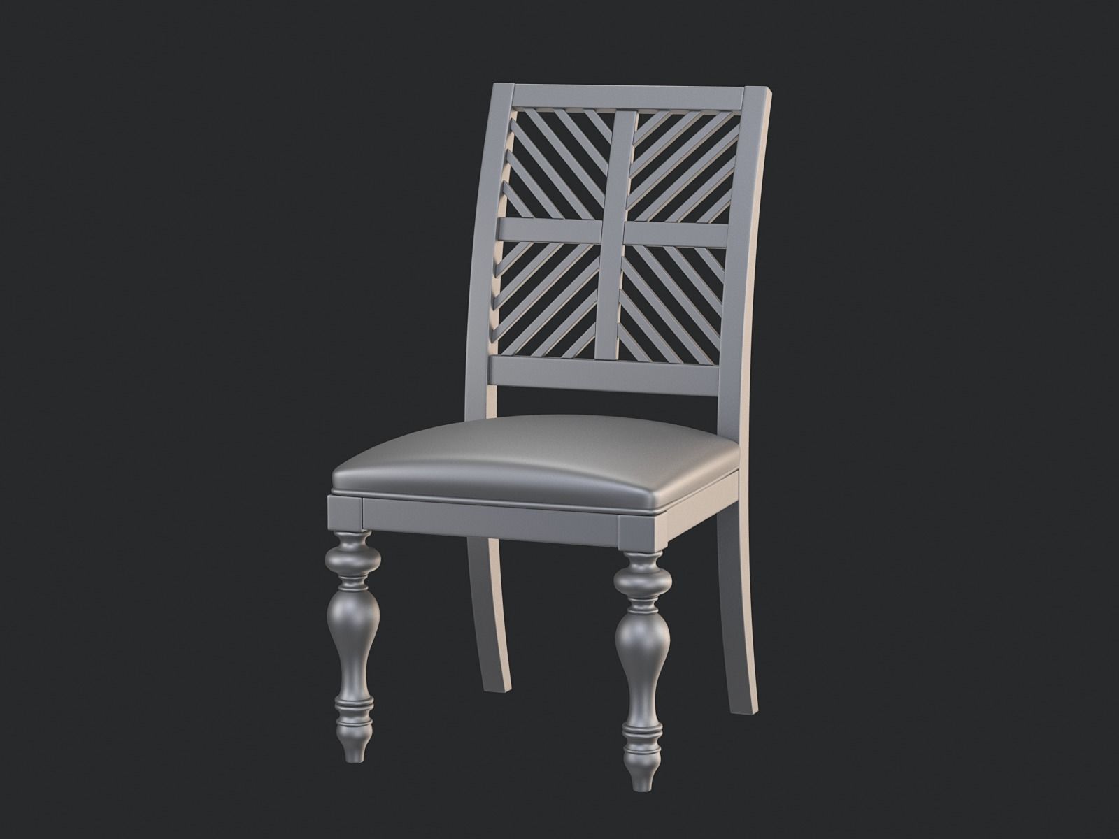 Pattern Back Side Chair 3D model | CGTrader
