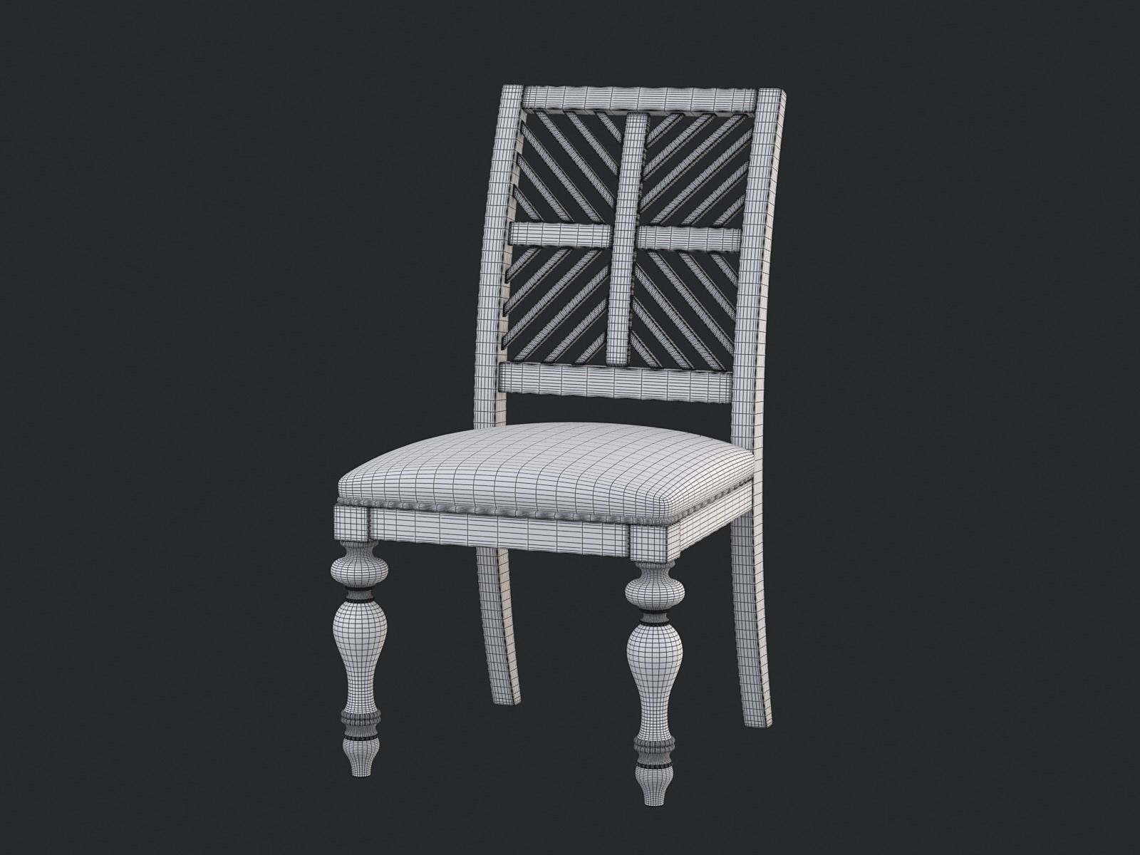 Pattern Back Side Chair 3D model | CGTrader