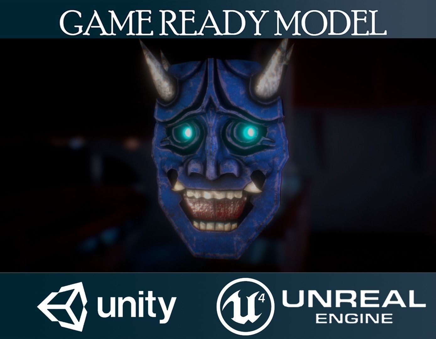 Oni mask with 5 skins 3D model | CGTrader