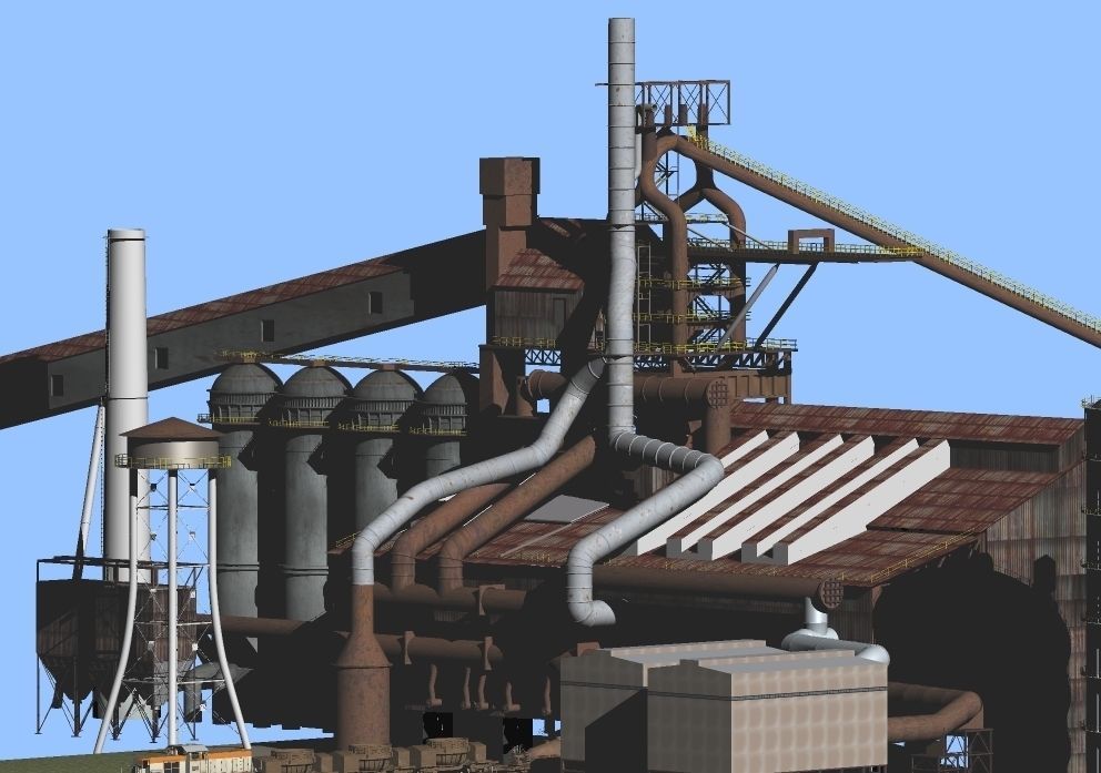 Ironworks Blast Furnace Plant revised edition 3D model | CGTrader