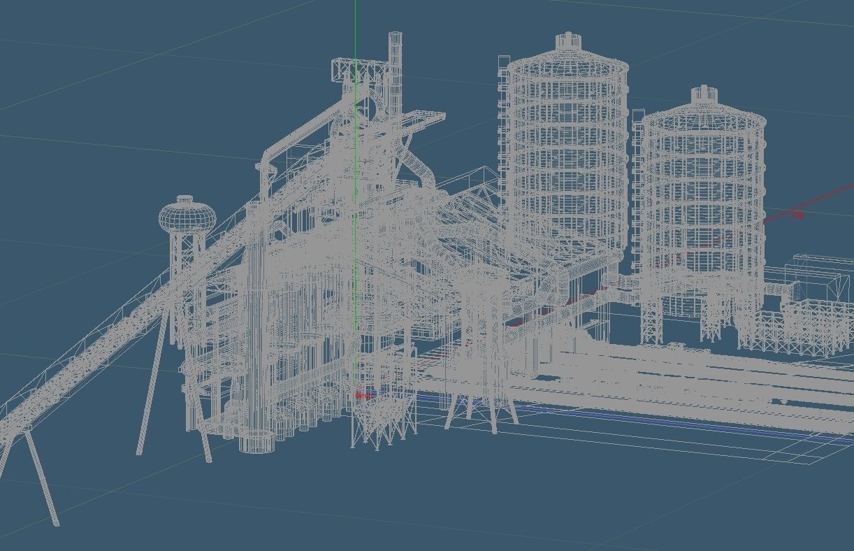 Ironworks Blast Furnace Plant revised edition 3D model | CGTrader