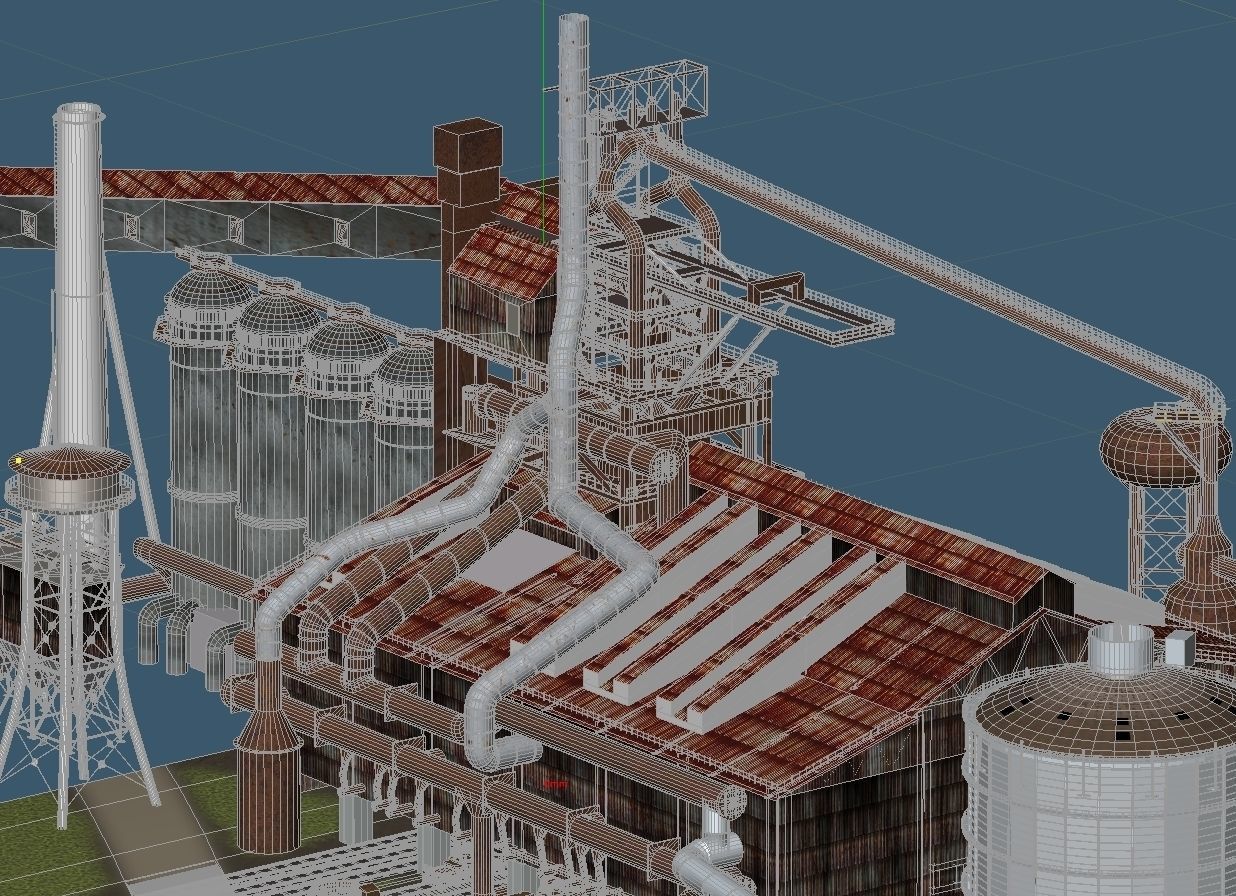 Ironworks Blast Furnace Plant revised edition 3D model | CGTrader