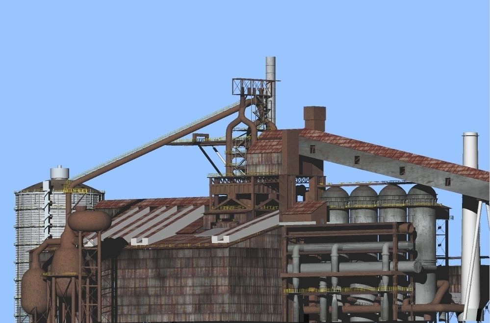 Ironworks Blast Furnace Plant revised edition 3D model | CGTrader